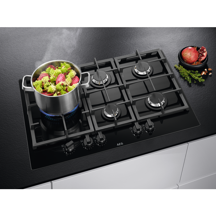 6000 Gas on Glass Gas On Glass Hob 75cm Gas Hob | AEG